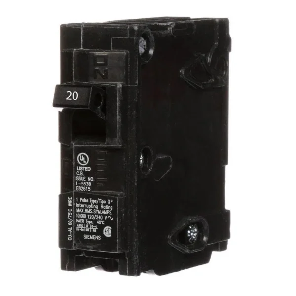 Q120 – Siemens – 20 Amp Circuit Breaker – 1 Pole - EV Breakers